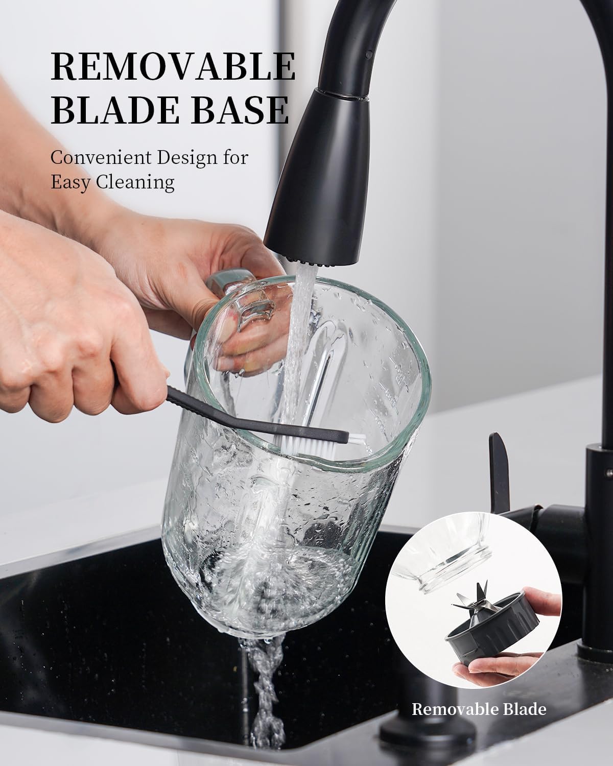 KIDISLE Classic Blenders for Kitchen, 52oz Glass Jar, 700W Blender for Shakes and Smoothies, 9 Functions with 5 Speeds for Crushing Ice, Puree, and Frozen Fruit, Black