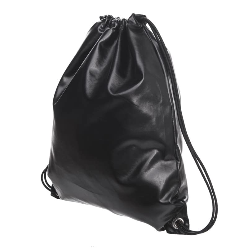 JUDIMANG Skull PU Leather Drawstring Backpack Bag Sport Gym Sackpack Black3