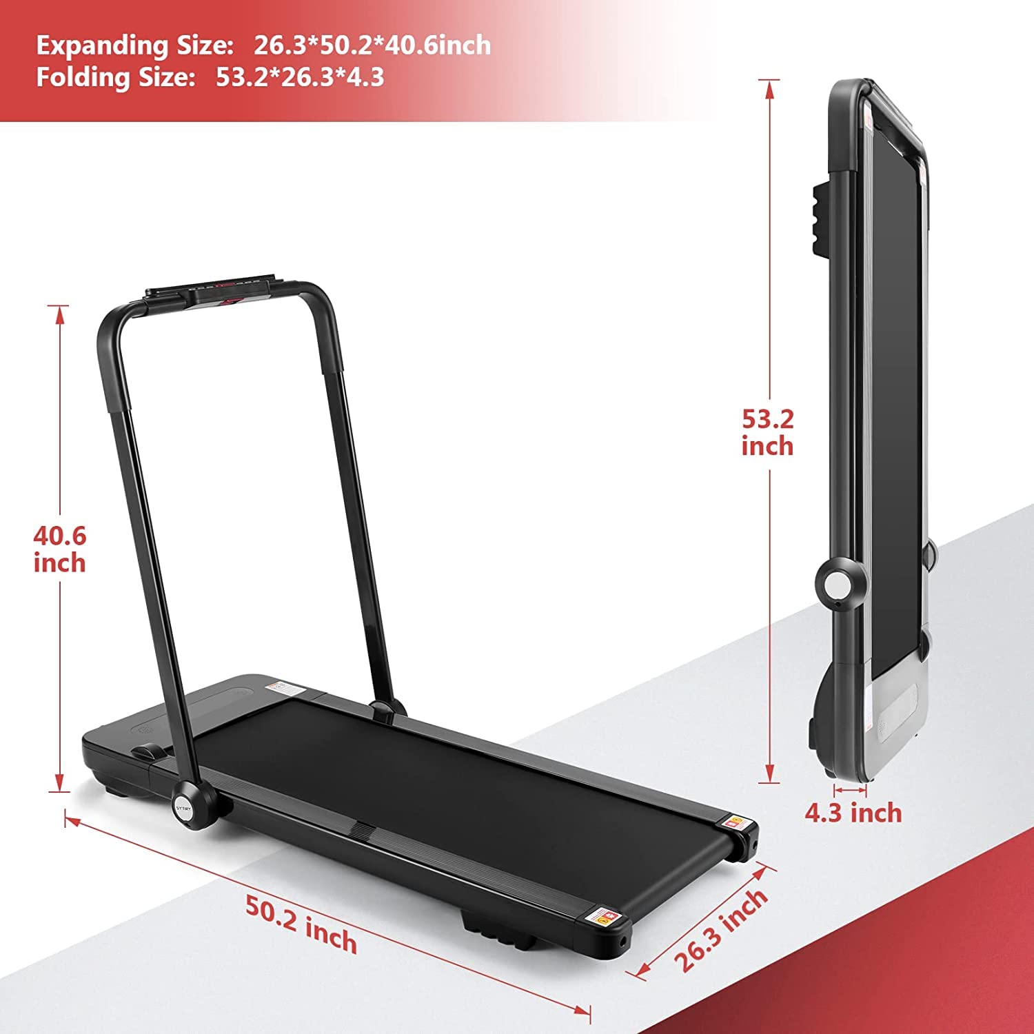 HIROLLOP 2 in 1 Folding Under Desk Treadmill,2.25HP Electric Treadmill with Installation-Free with Remote Control & LED Display,Walking Running Machine for Home Office Gym(Silver)