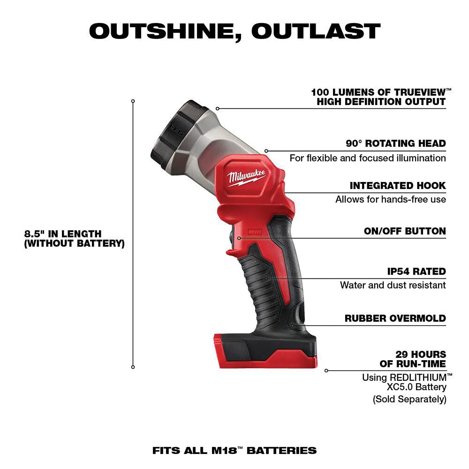Milwaukee M18 6 Tool Combo Kit: 1/2" Hammer Drill/Driver 2602-20, 1/4" Hex Impact Driver 2650-20, Sawzall Recip Saw 2620-20, 6 ½" Circular Saw 2630-20, 4-1/2" Cut-off/Grinder 2680-20, Work Light