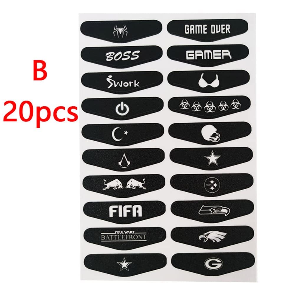 LED Light Bar Cover Decal Skin Stickers for PS4 / PS4 Slim / PS4 PRO Controller Gamepad Stickers Led Light Sticker (20pcs A + 20pcs B)
