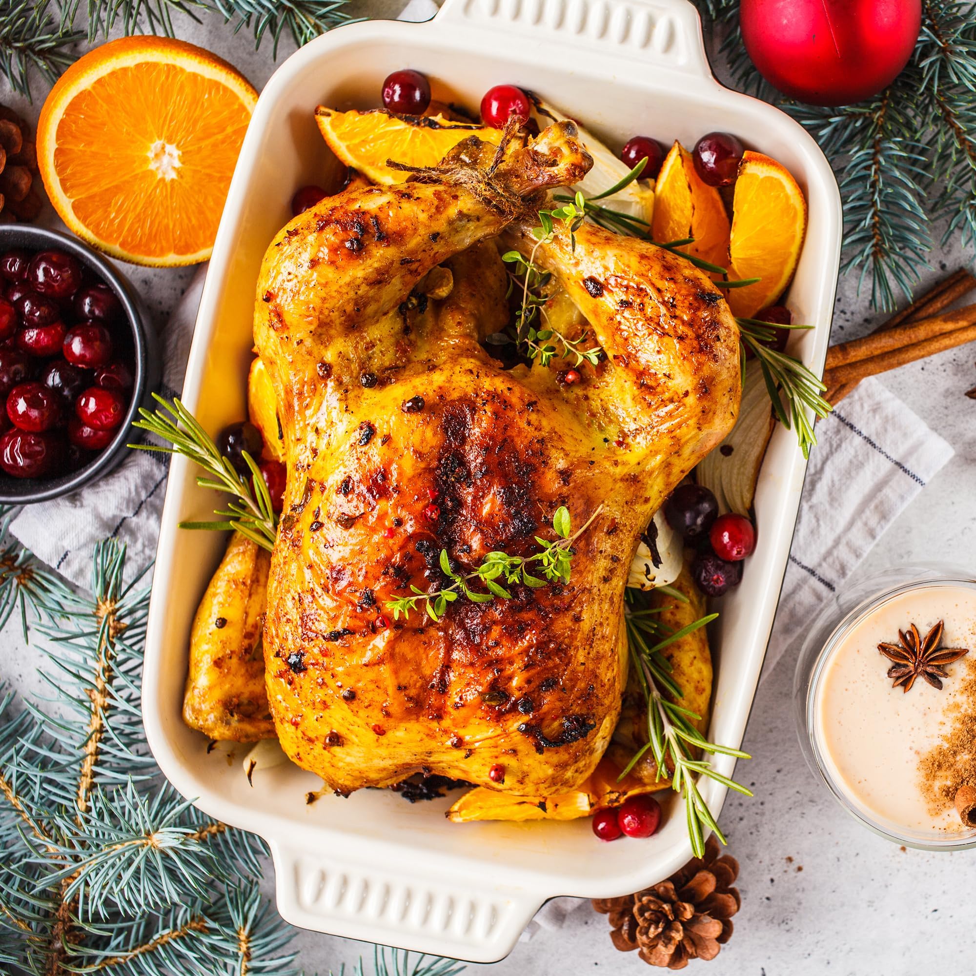 Royalcraft Roaster Oven with Self-Basting Lid, 18qt Electric Roaster with Removable Pan & Rack, Turkey Roaster Oven with Defrost & Warm Function, Stainless Steel, Black