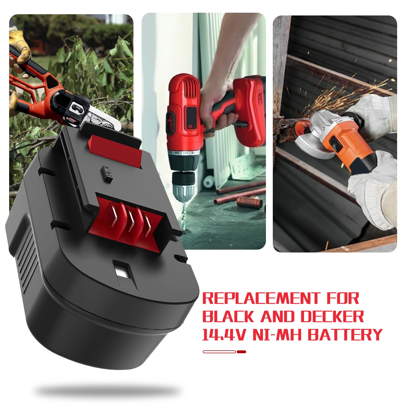 HPB14 Replacement for Black and Decker 14.4 Volt Battery Compatible with Black and Decker 14.4V Battery Firestorm FSB14 FS140BX A1714 499936-34 499936-35 BD1444L HPD14K-2HP146F2 Cordless Power Tool