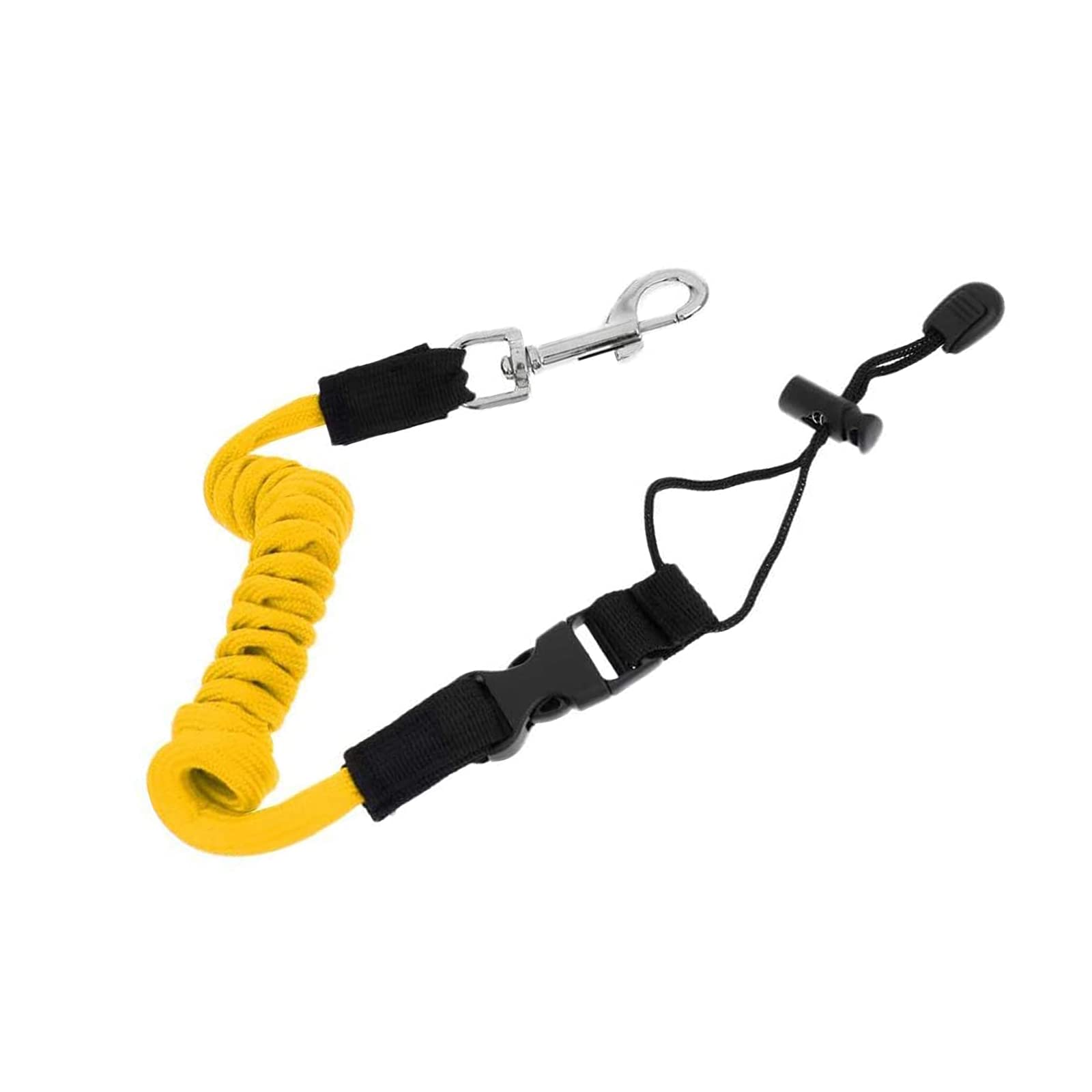 Kayak Paddle Leash, Yellow Rod Leash, Adjustable Kayak Safety Rod Leash,Lanyard Leash Stretches to 48 inch, for Kayaking/SUP Paddle Boarding/Fishing