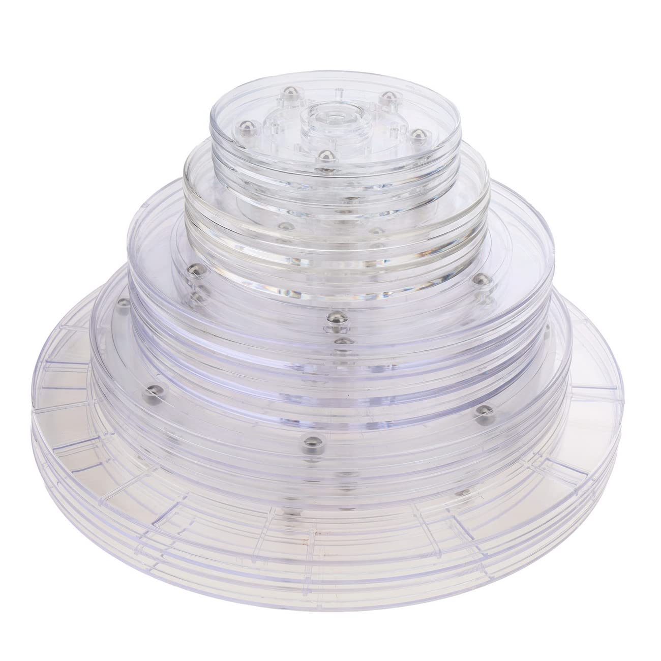 Kepfire 8 inch Acrylic Lazy Susan Turntable Clear Organizer Bearing Revolving Display Base Kitchen Pantry Cabinet Decorating Spice Cake Rack