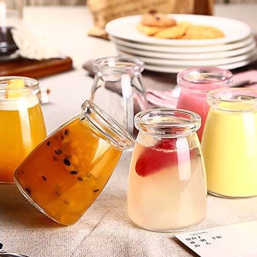 KAMOTA Glass Jars, 40 PACK 4 oz Clear Yogurt Jars With PE Lids, Glass Pudding Jars Yogurt Jars Ideal for Jam, Honey, Wedding Favors, Shower Favors (150ml)