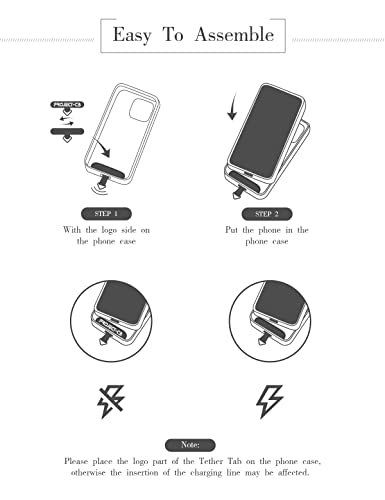 project-cb Phone Tether Tab ×1,Spring Ring ×1,Metal Patch,Universal Phone Lanyard Patch Without Adhesive,Phone Strap Replacement Part for Cell Phone (Silver)