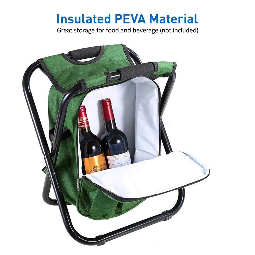 MengK Outdoor Folding Stool Portable Backpack Chair Stool