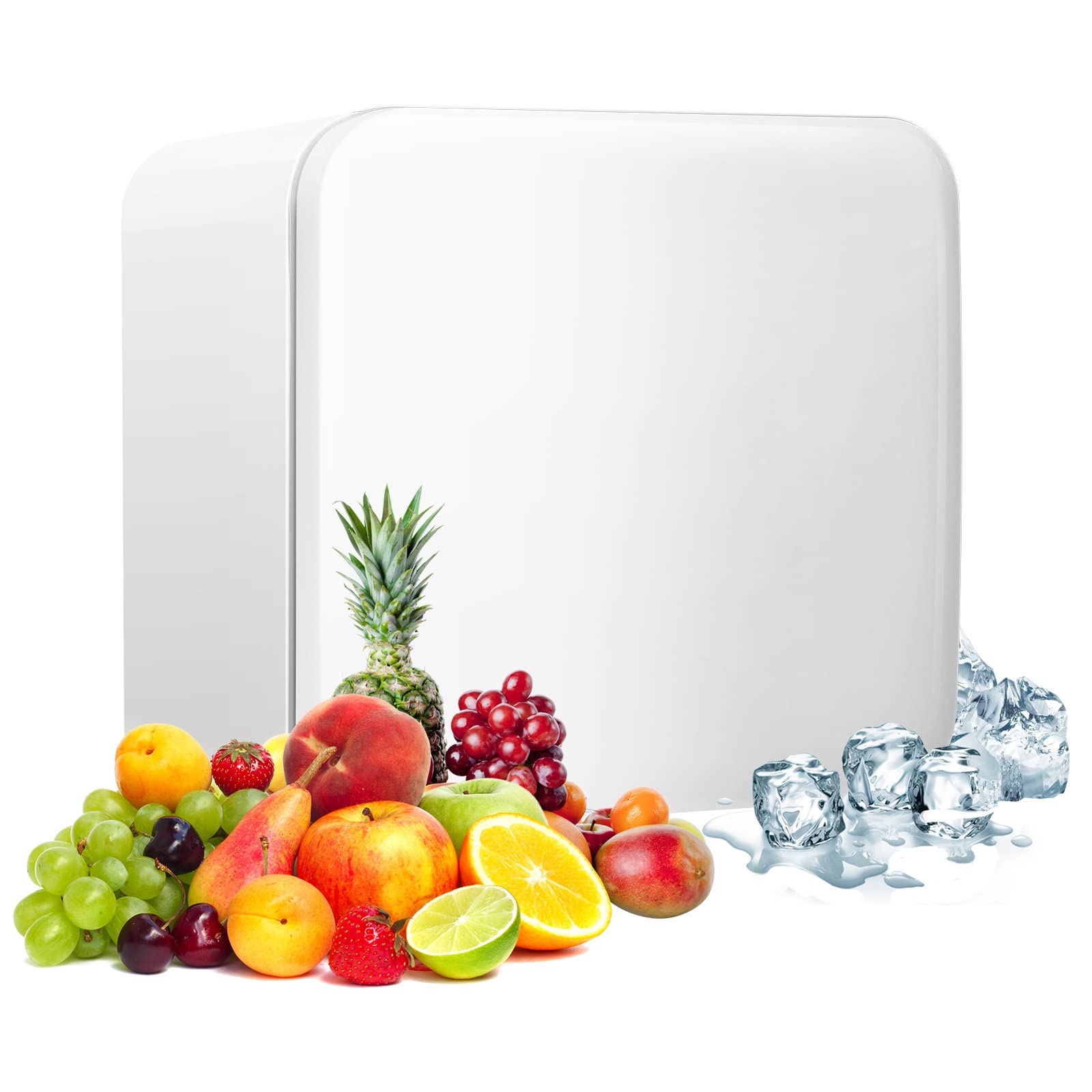 LDAILY Compact Refrigerator, 1.6 cu ft Mini Fridge with Adjustable Temperature 32ā to 50ā, Auto Defrost, Reversible Door, Removable Glass Shelves, Small Fridge for Dorm, Garage or Office (White)