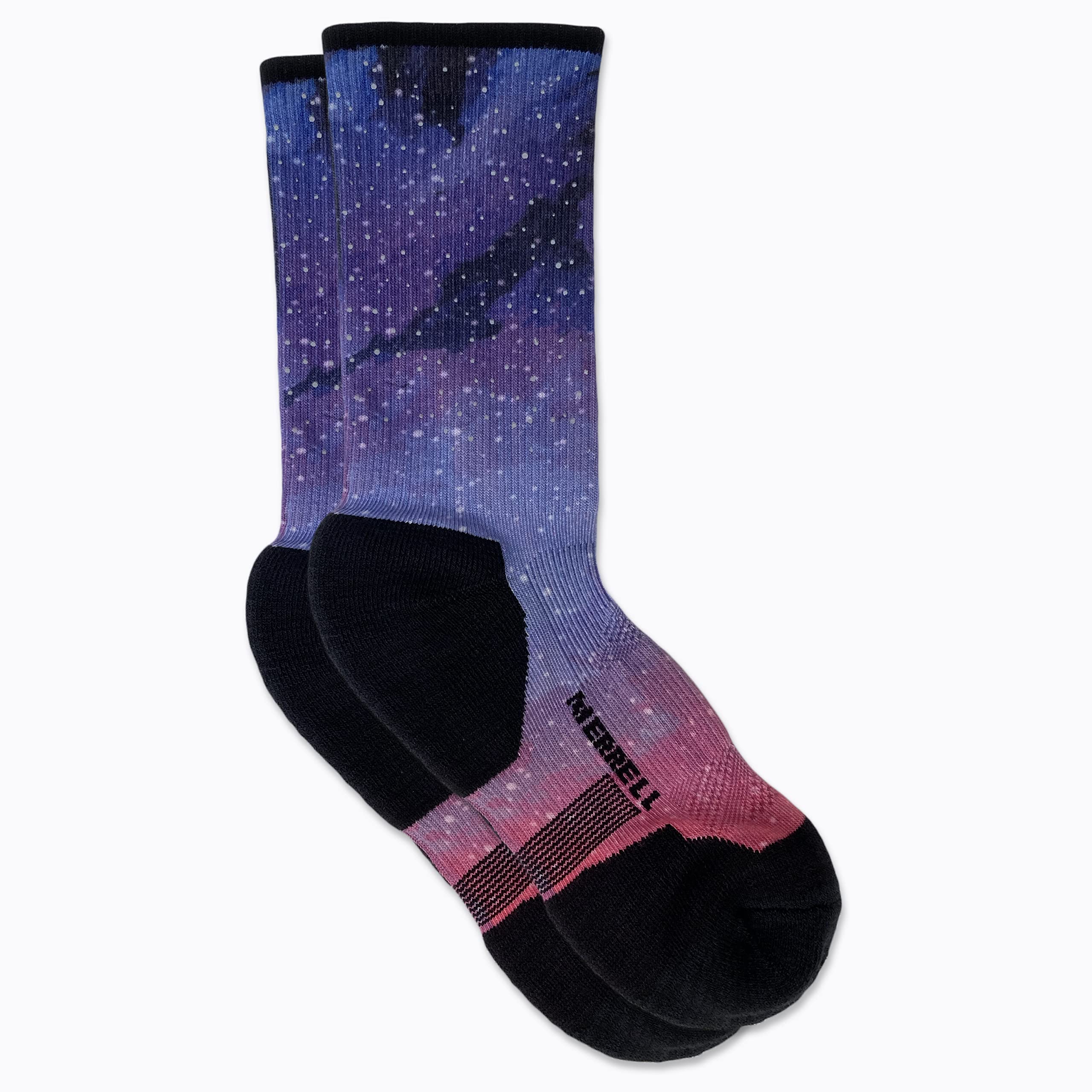 Merrell Adult's Thermal Trail Running Crew Socks-Unisex Lightweight Warmth and Breathable Mesh, Purple, M/L (Men's 9.5-12 / Women's 10-13)