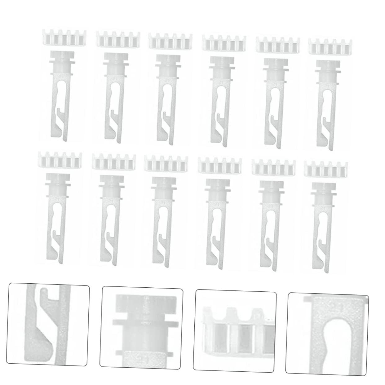 Homoyoyo Vertical Blinds Repair Kit Blinds Replacement Parts 12sets Shutter Gear Tool Household White Plastic Vertical Blinds Replacement Parts Vertical Window Blind