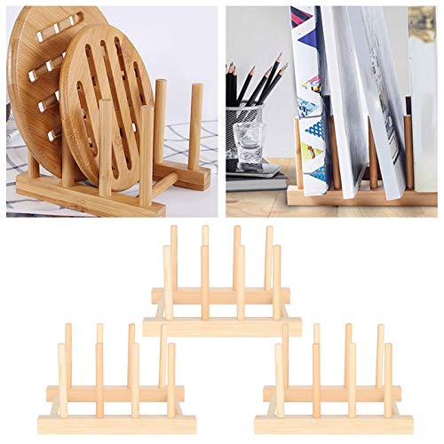 Wooden Plate Rack Organizer for Cabinet lid pots and Pans Dish Drying Vertical freestanding Racks Cutting Board Pot Holder Wood innerneed Bamboo Stand Cups Gadsby Kitchen