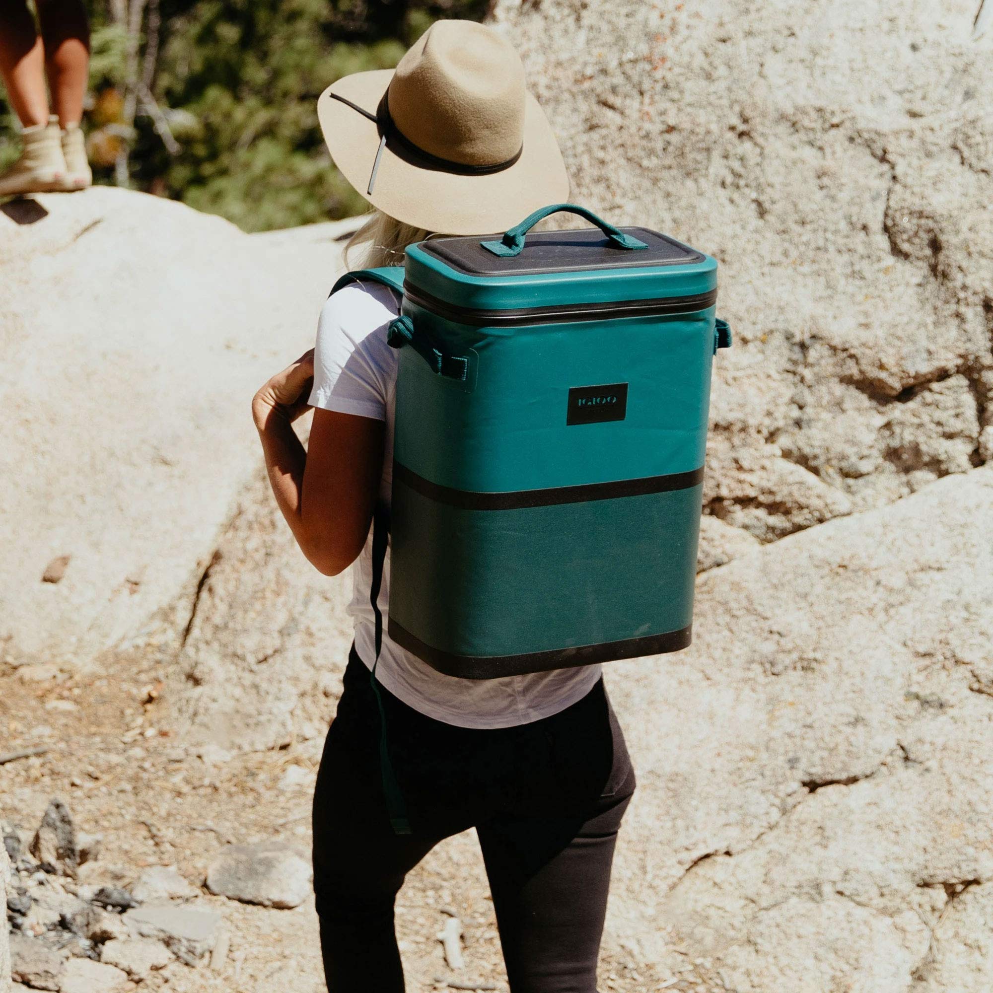 Igloo Reactor Portable 24-Can Soft Sided Insulated Leakproof Waterproof Zipper Backpack Cooler Bag with Padded Shoulder Straps for Hiking, Camping, Fishing, & Picnic, Deep Teal