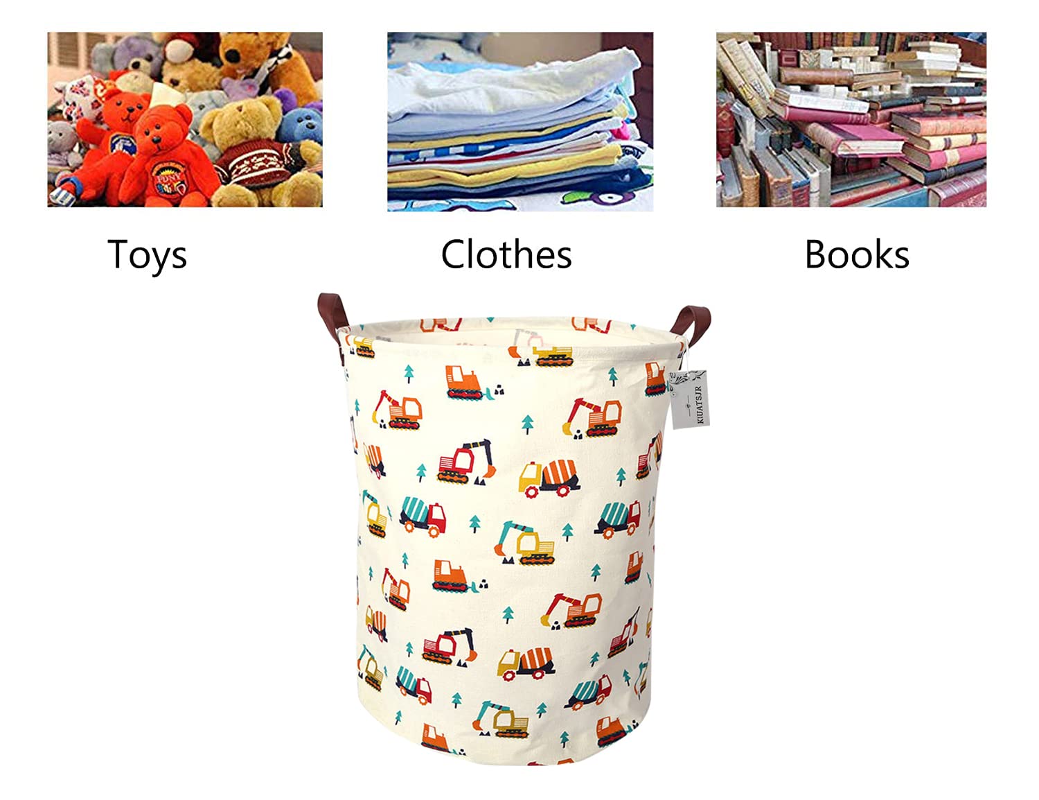 Large Storage Basket,Laundry Hamper/Bathroom/Home Decor/Collapsible Round Storage Bin,Boys and Girls Hamper/Boxes/Clothing(Cars)