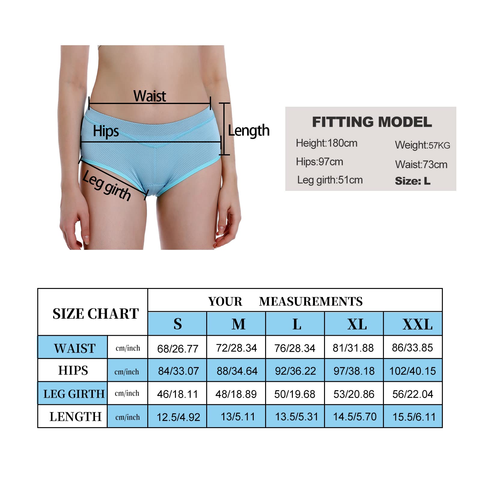MEETYOO Women's Standard Cycling Underwear 4D Padded Gel Bike Bicycle shorts Mountain Undershorts Riding Briefs, Blue
