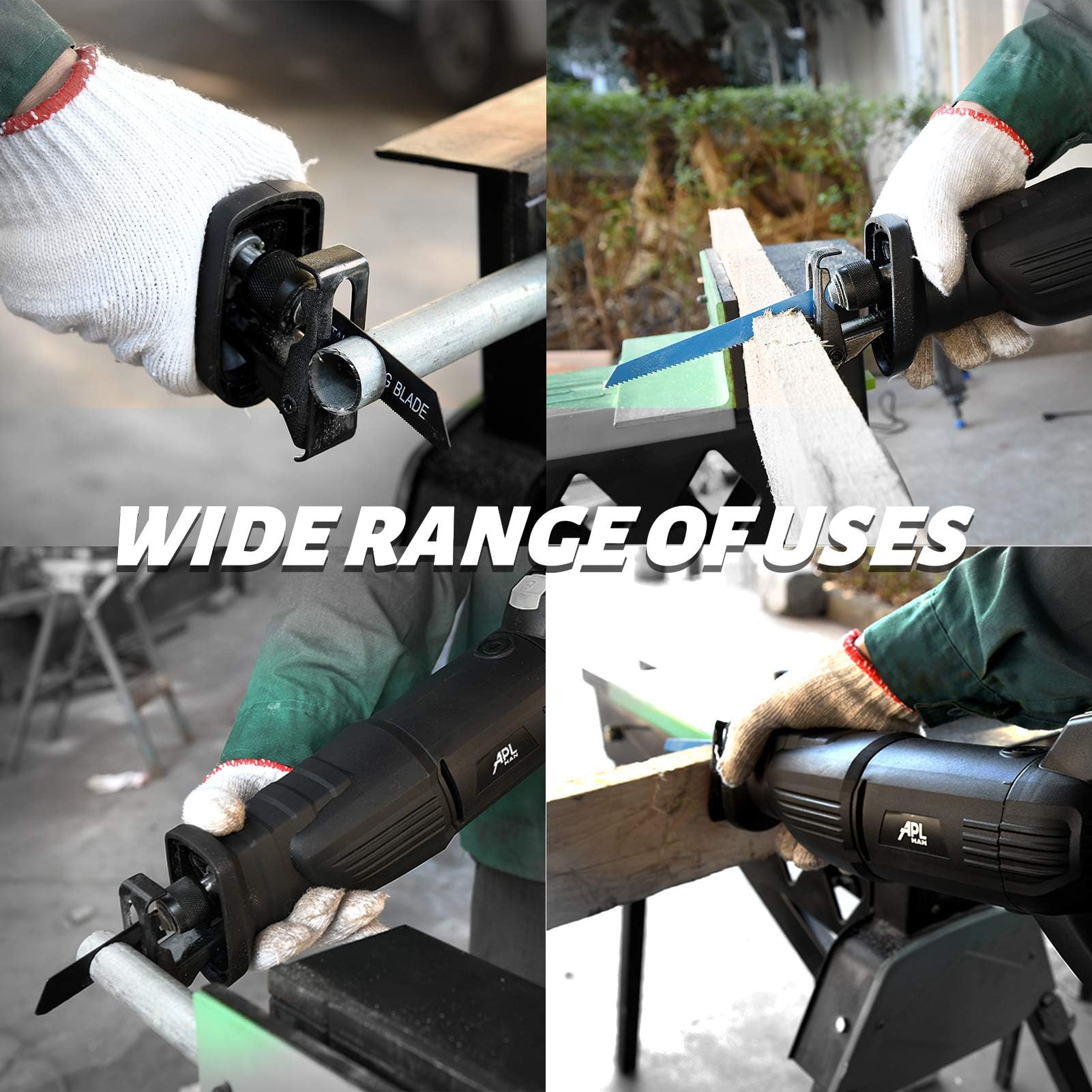 Reciprocating Saw,8.5 Amp Motor,Quickly Cut Depth in Wood and Metal Cutting By 1020W,3/4"(28mm) Stroke Length, 2800SPM and 6" Max.