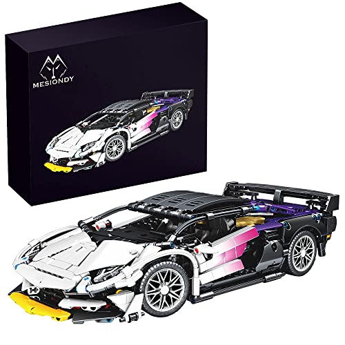 Mesiondy Building Blocks Toys Adults Kits, 1:14 MOC Building Set Sports Raceing Car Model for Boys Age 12-16 8-14,(1337 Pieces)