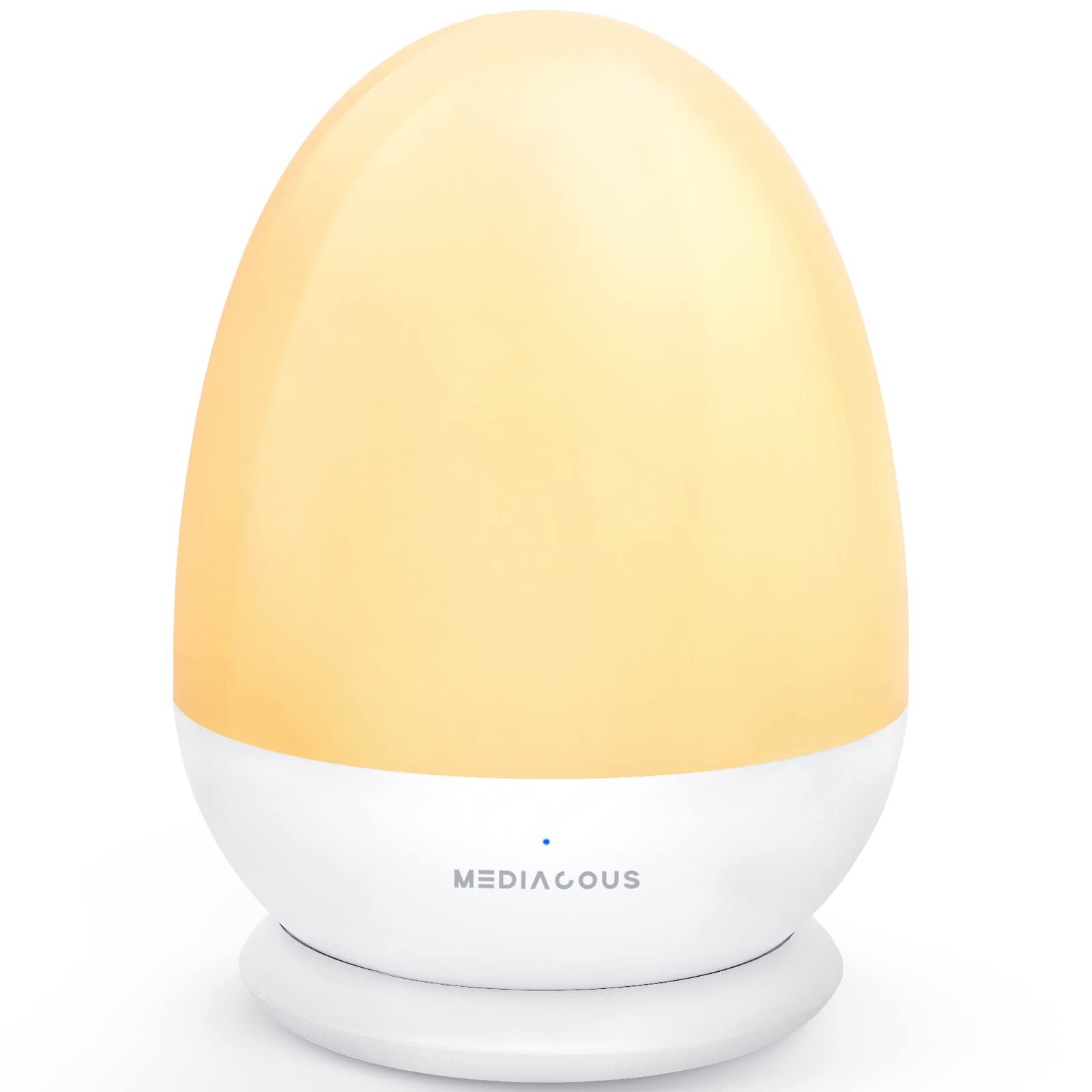 MediAcous Night Lights for Kids, Baby Night Light with Stable Charging Pad, Portable Night Light with Touch Control & 1H Timer, Stepless Dimming, ABS+PC Egg Night Light for Baby Nursery