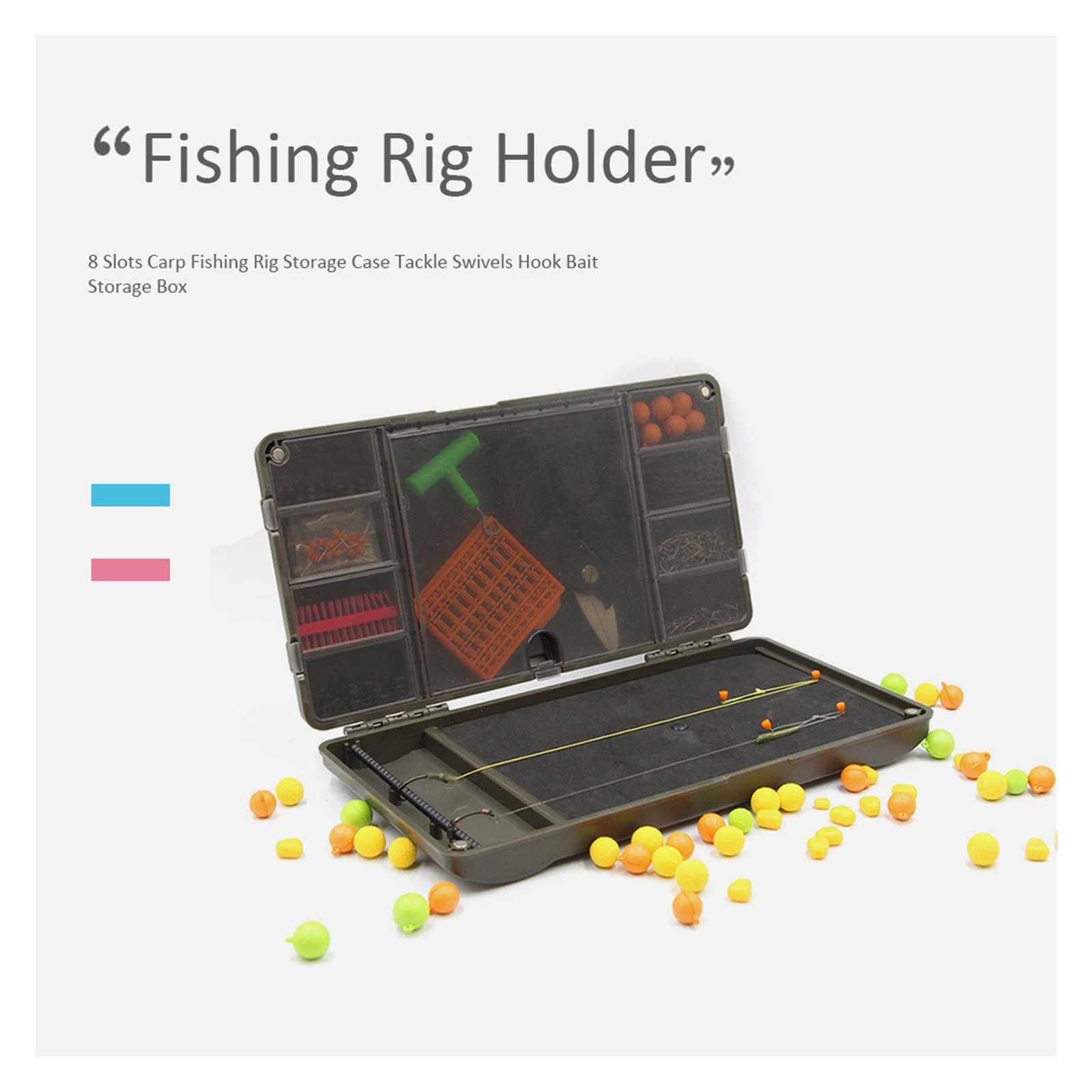 MEFESE 8 Slots Carp Fishing Rig Storage Case Compartment Fishing Tackle Box Swivels Hook Bait Storage Fishing Tackle Accessories Boxes