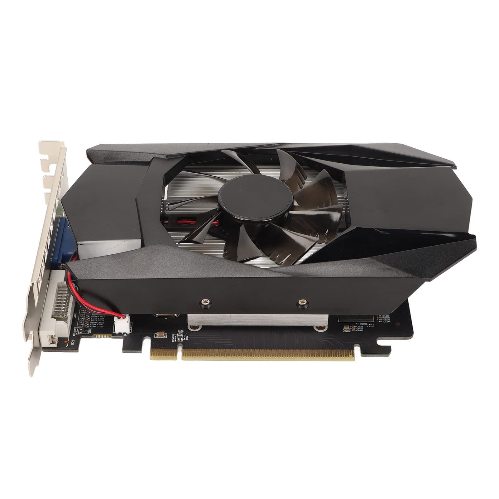 PUSOKEI HD7670 AMD Graphics Card, 4GB GDDR5 128bit PCIE X16 Desktop Gaming Graphics Card, 1000MHz Core Frequency, Support DirectX 11, Active Cooling Fan Control