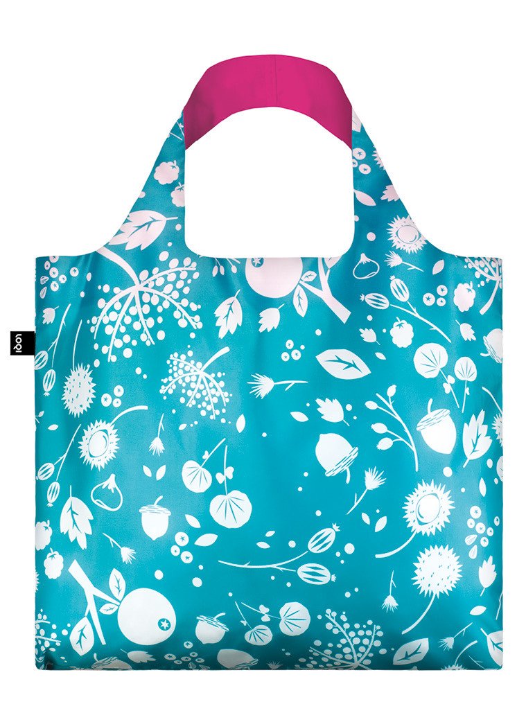 LOQI SE.TE Seed Teal Reusable Shopping Bag, Multicolored
