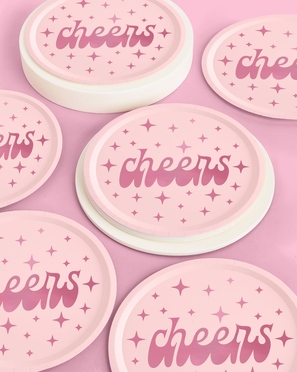 xo, Fetti Cheers Plates - 25 pcs | Bachelorette Party Decorations, Birthday Party Decor, Baby Shower Supplies, Bridal Tableware