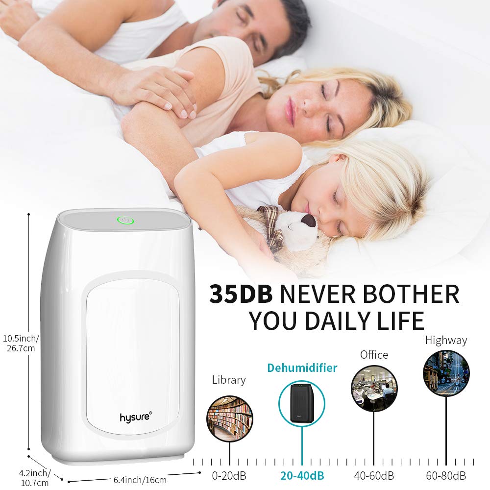 Hysure Small Dehumidifie,700ml Compact Deshumidificador for 215 sq ft, Portable and Compact Ultra Quiet for RV,Bedroom,Home, Bathroom,Basement,Closet