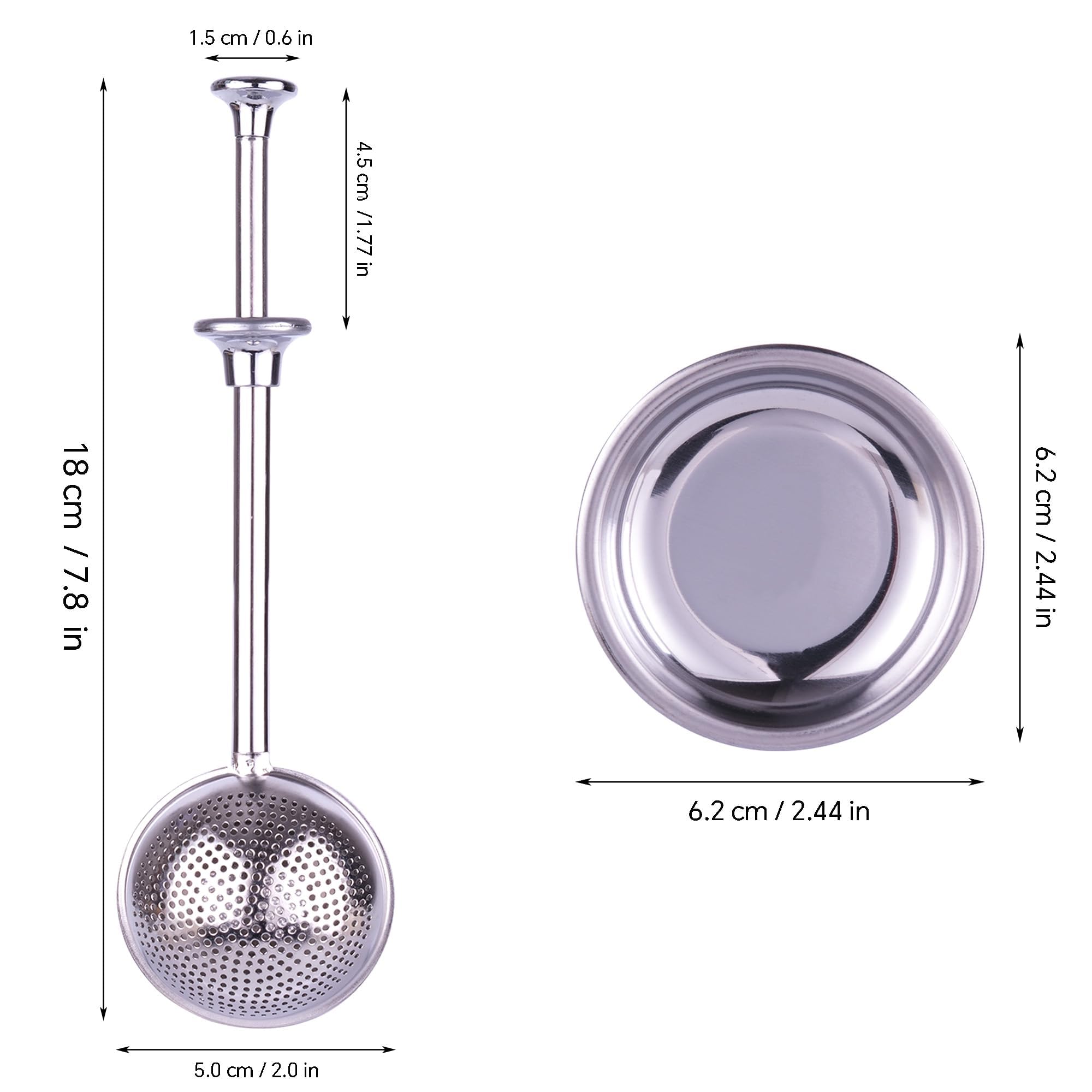 meeggrace Sugar Shaker, Flour Sifter, Flour Duster for Baking, 304 Stainless Steel Powdered Sugar Spring Duster for Baking, Flour, Spices and Tea Strainers, Household utensils, Namely, Strainers.