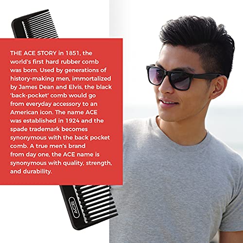 GOODY Ace Hair Dressing Comb - 7.5 Inch, Black - Great for All Hair Types - Fine Comb Teeth for Thin to Medium Hair