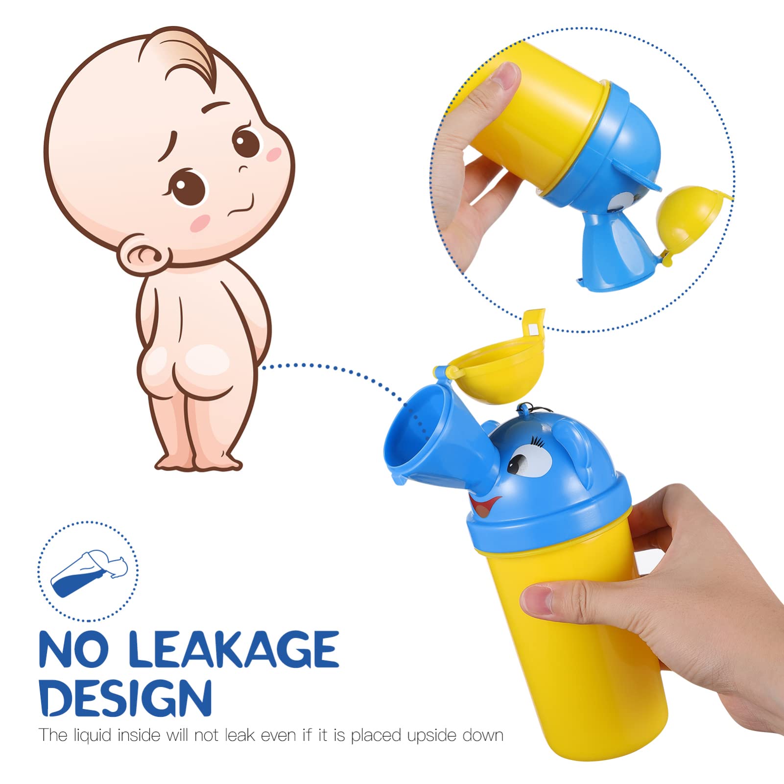 NUOBESTY Kids Pee Bottle, Baby Boy Portable Potty Urinal Emergency Toilet Pee Training Cup for Outdoor Camping Car Travel