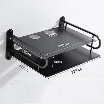 Shelf Bracket Black Wireless WiFi Router Storage Organizer Container Boxes,TV Set Top Boxes Wall Mounting Support Rack Shelf Bracket Wall Hanging Bracket ( Size : 1 )
