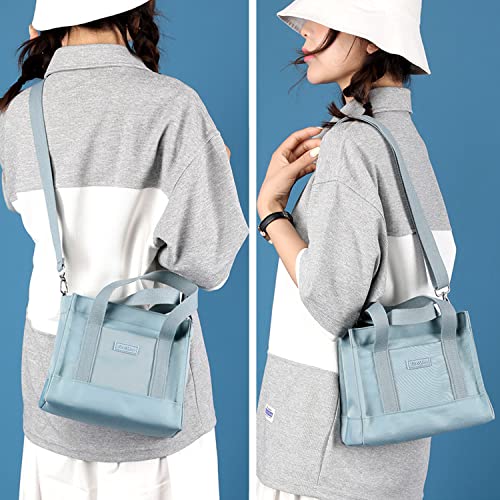 MINKARS Small Tote Bag for Women Nylon Crossbody Purse Mini bag, Sky Blue 9β