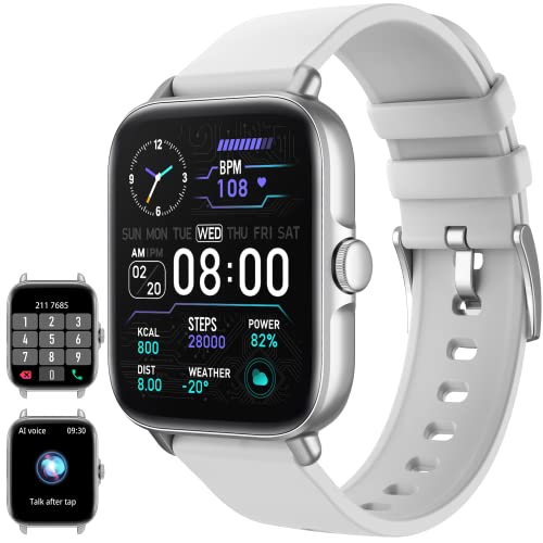 Smart Watch (Answer/Make Call), 1.7" Waterproof Smartwatch 28 Sports Fitness Tracker with Heart Rate Monitor Sleep Tracker SpO2 for Android iPhone Phones, 2022 AI Voice Game GPS Step Counter for Men