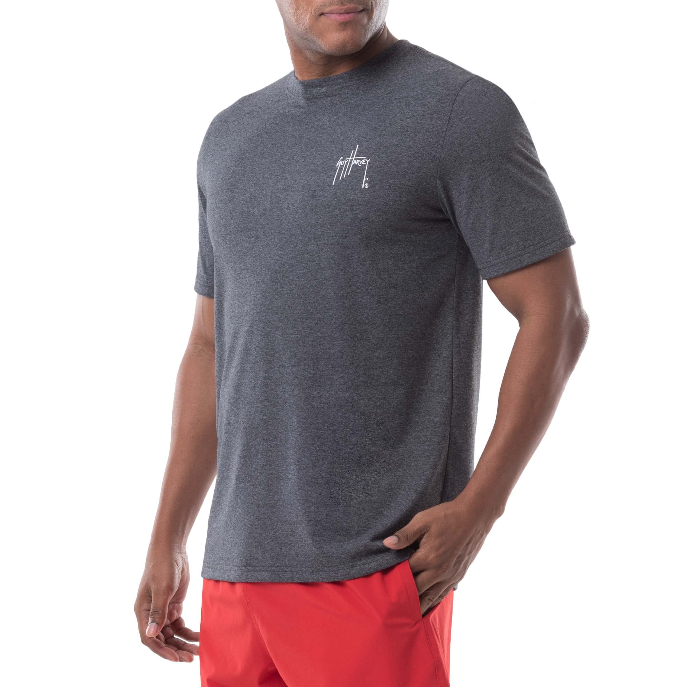 Guy Harvey Men’s Threadcycled Short Sleeve T-Shirt, Sport Grey Heather/American Bills, XXX-Large