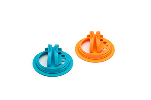Jarware Spice Lids for Regular Mouth Mason Jars, Set of 2, Orange and Blue