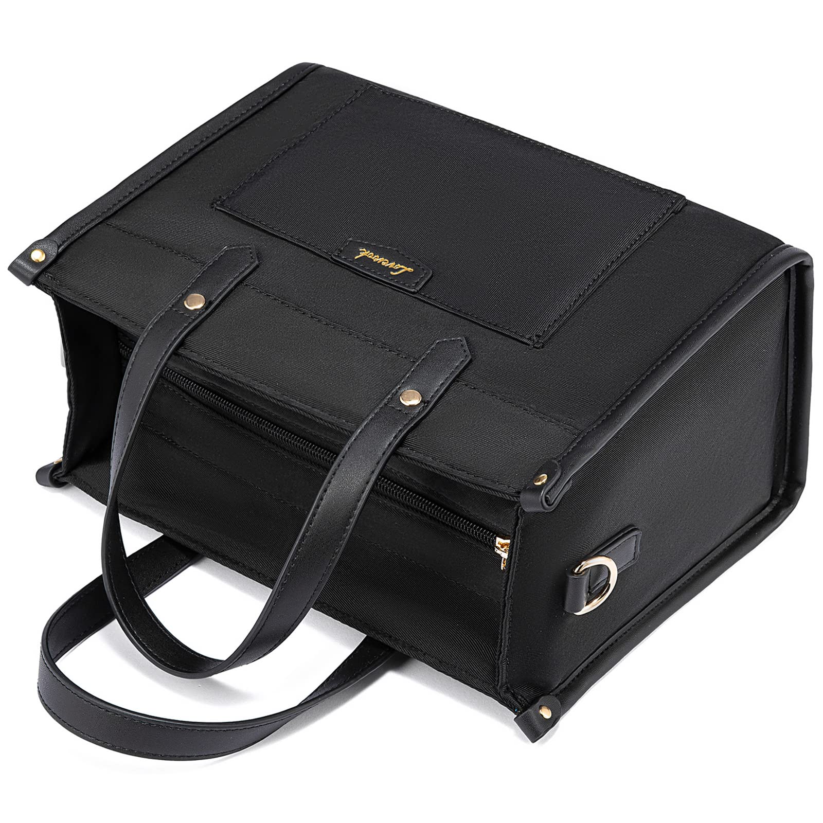 LOVEVOOK Lunch Bag Women Work,Lightweight Insulated Lunch Box for office-lady College Picnic Beach,Fashionable to Match,Black,S