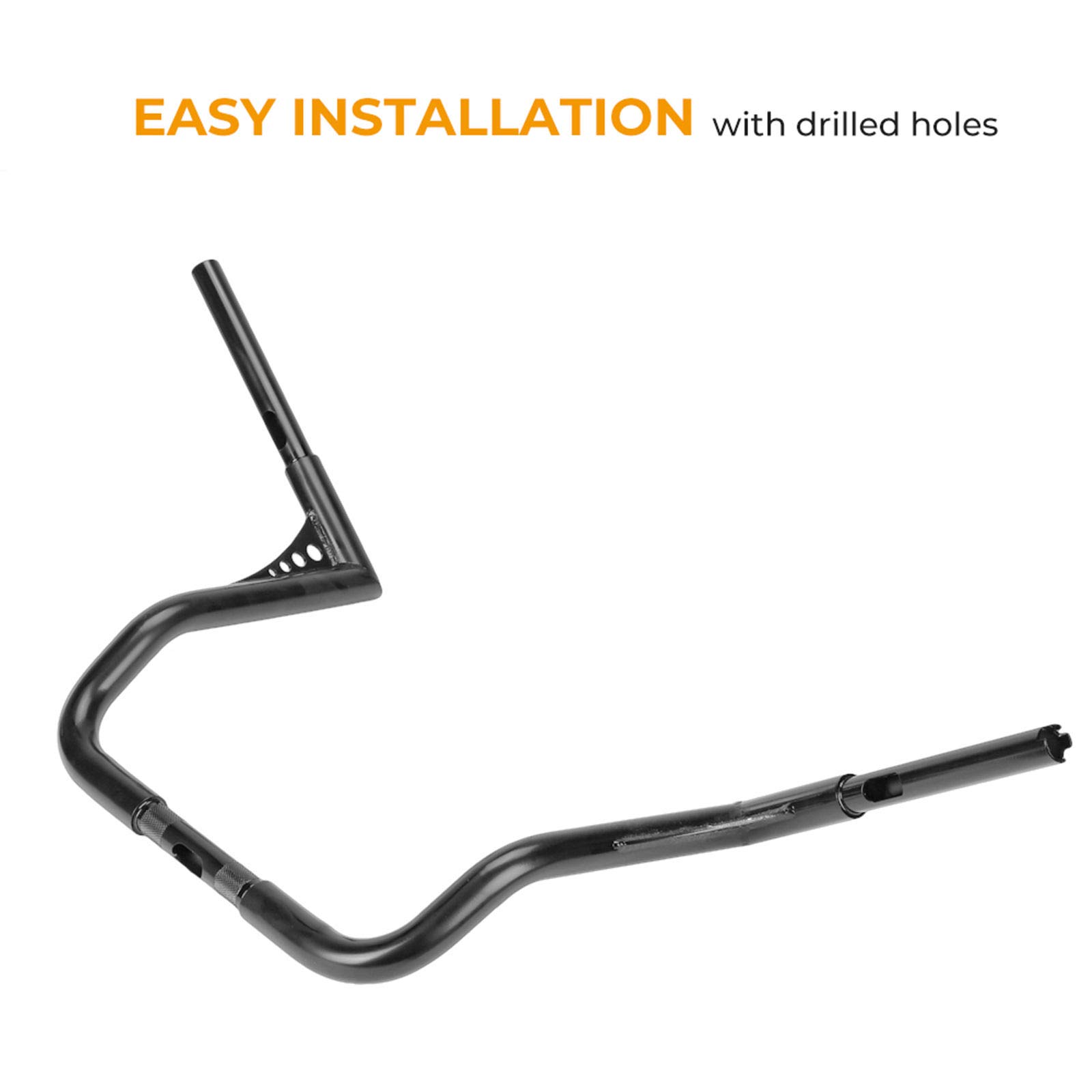 KEMIMOTO 14" Rise Ape Hangers Rise Ape Z Hangers Handlebar For Electra Glide Street Glide Ultra Limited 1-1/4'',Black