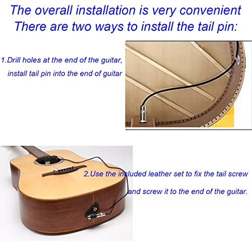 JUSTPRO Acoustic Guitar Pickup Set Magnet Soundhole Steel String Guitar Pick Up Tail Pin Audio Output Ballad Play Sing Woody Shell Ukulele Humbucker (Humbucker)
