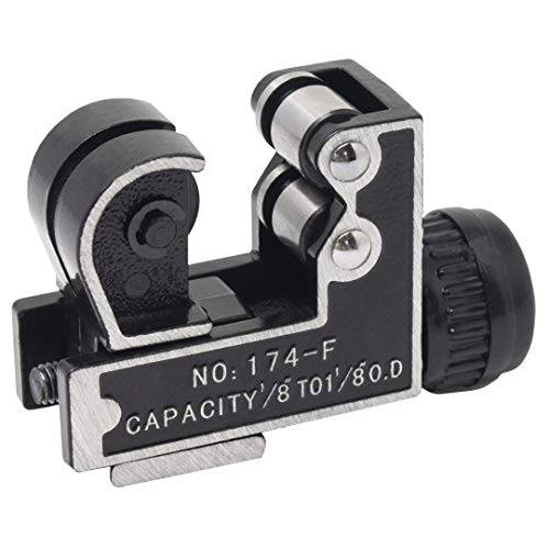 Pipe Cutter [1/8" - 1 1/8"] Tube Cutter Tool for Copper Pipe, Stainless Steel Tubing, Metal, Plastic, Brass - Copper Pipe Cutter - Compact & Tight Space Rigid Tubing Cutter Set for Plumbing