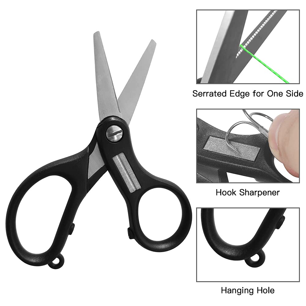 MengK Fishing Braided Line Scissor Fishing Line Cutter Built-in Hook Sharpener Fishing Gear