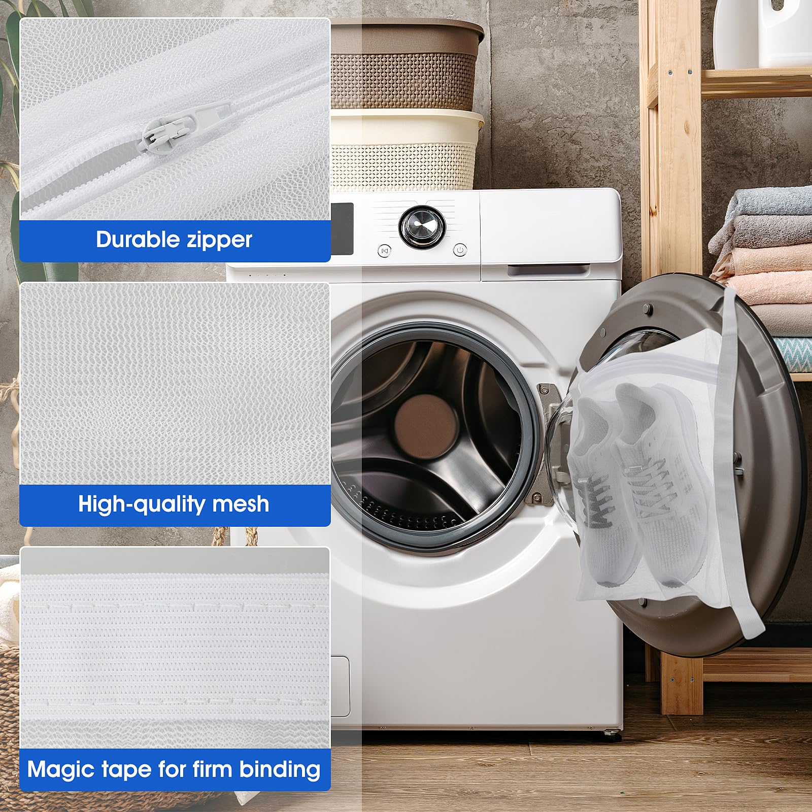 Shoe Washing Machine Bag,Mabor Mesh Washing Bags for Laundry,Reusable & Promotes Quick Drying,Laundry Bags Accessories for Men Women Home Dormitory