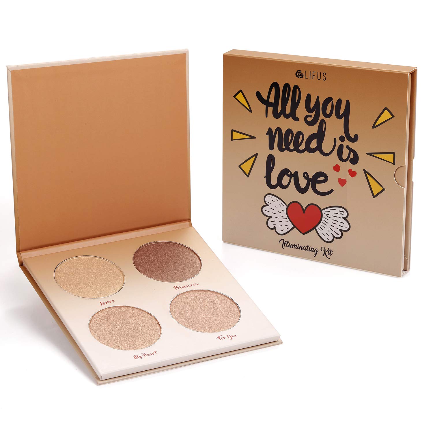 LIFUS Highlighter Palette,Highlighter Makeup Palette, Glow Bronzer Highlighter Powder Kit,Face illuminator makeup palette