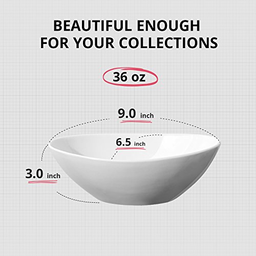 LIFVER 9" Large Serving Bowls Set of 4 Mini Dipping Bowls Set of 8