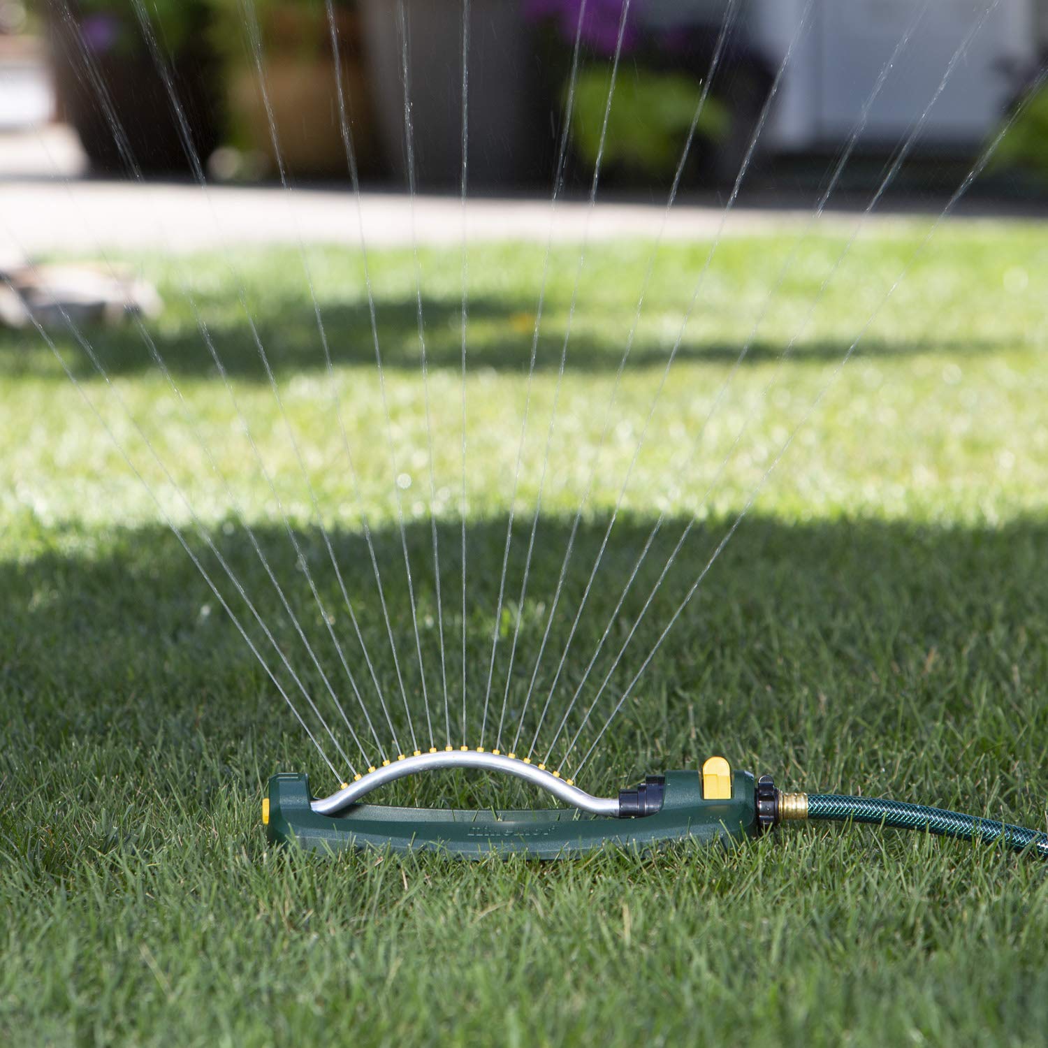 Melnor 65013-AMZ TurboTek Turbo Oscillating Brass Nozzles and QuickConnect Product Adapter Sprinkler, 3,600 sq. ft, Amazon Bundle