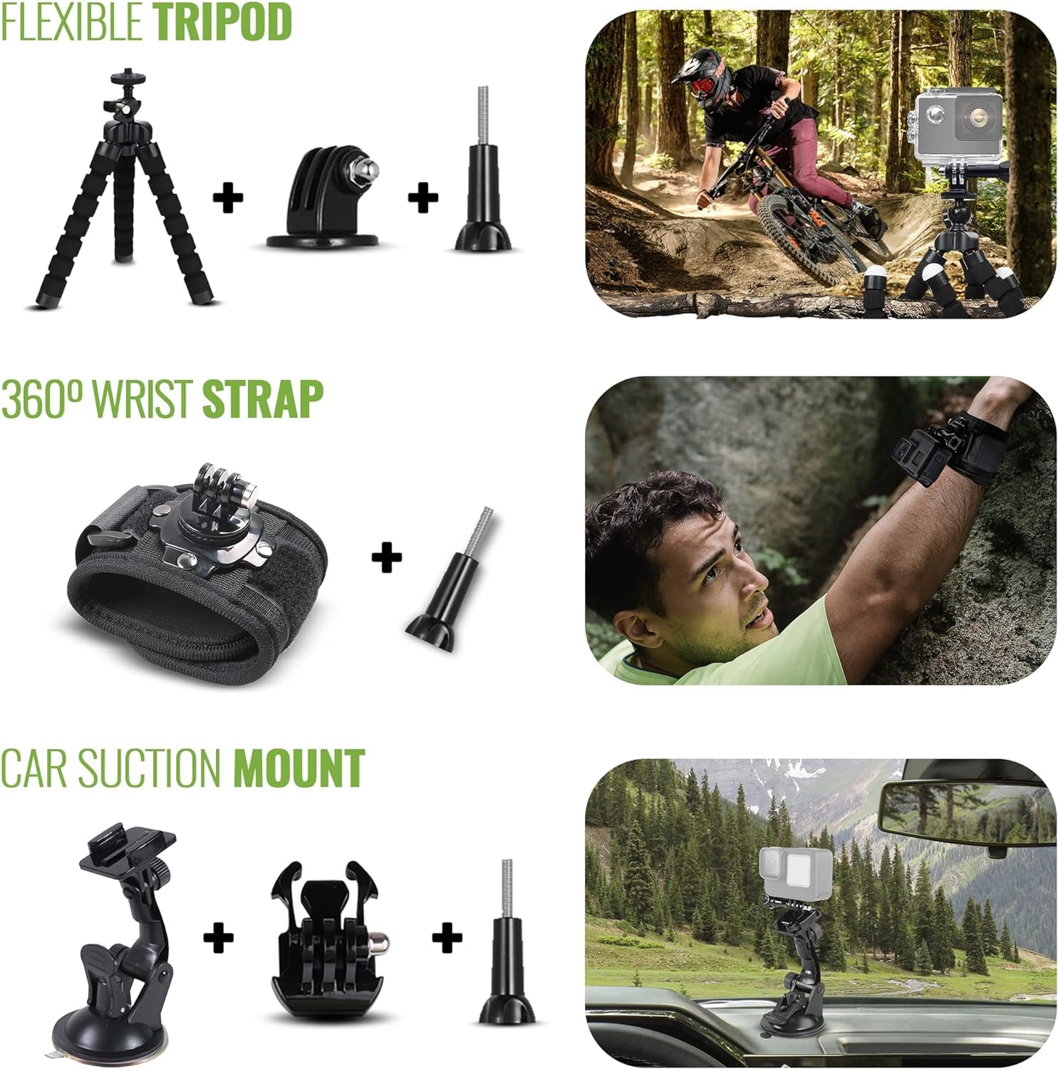 GoPro HERO12 Black Creator Edition - includes Volta (Battery Grip, Tripod, Remote), Media Mod, Light Mod, Waterproof Action Camera + 64GB Card, 50 Piece Accessory Kit and 2 Extra Batteries