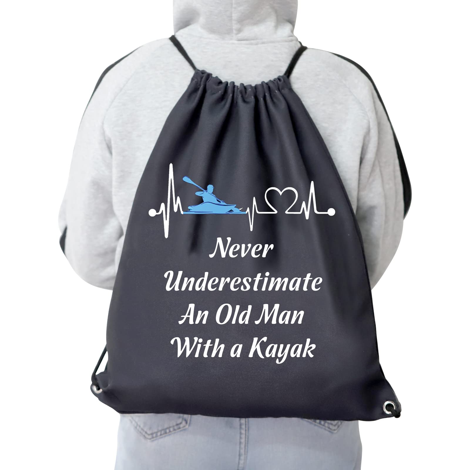 JYTAPP Kayaking Gift Drawstring Backpack Bag Mens Kayak String Bag Sports Sackpack Gym Sack Gifts for Kayakers Men