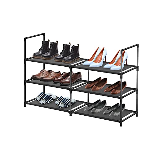 SmartYeen 3-Tier Shoe Rack,12 Pairs Shoe Shelf Storage Organizer for Closet Entryway