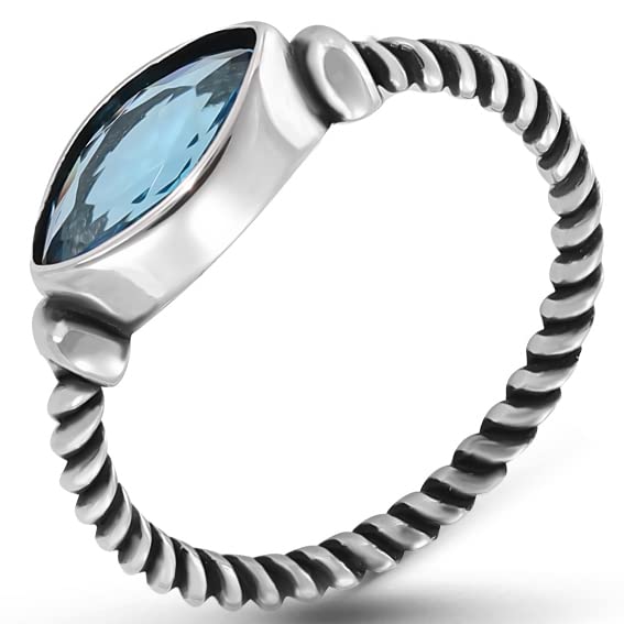 milano palace jewelry Handmade Real 925 Solid Sterling Silver Rings for Women with CZ Cubic Zirconia Aquamarine Color (6)