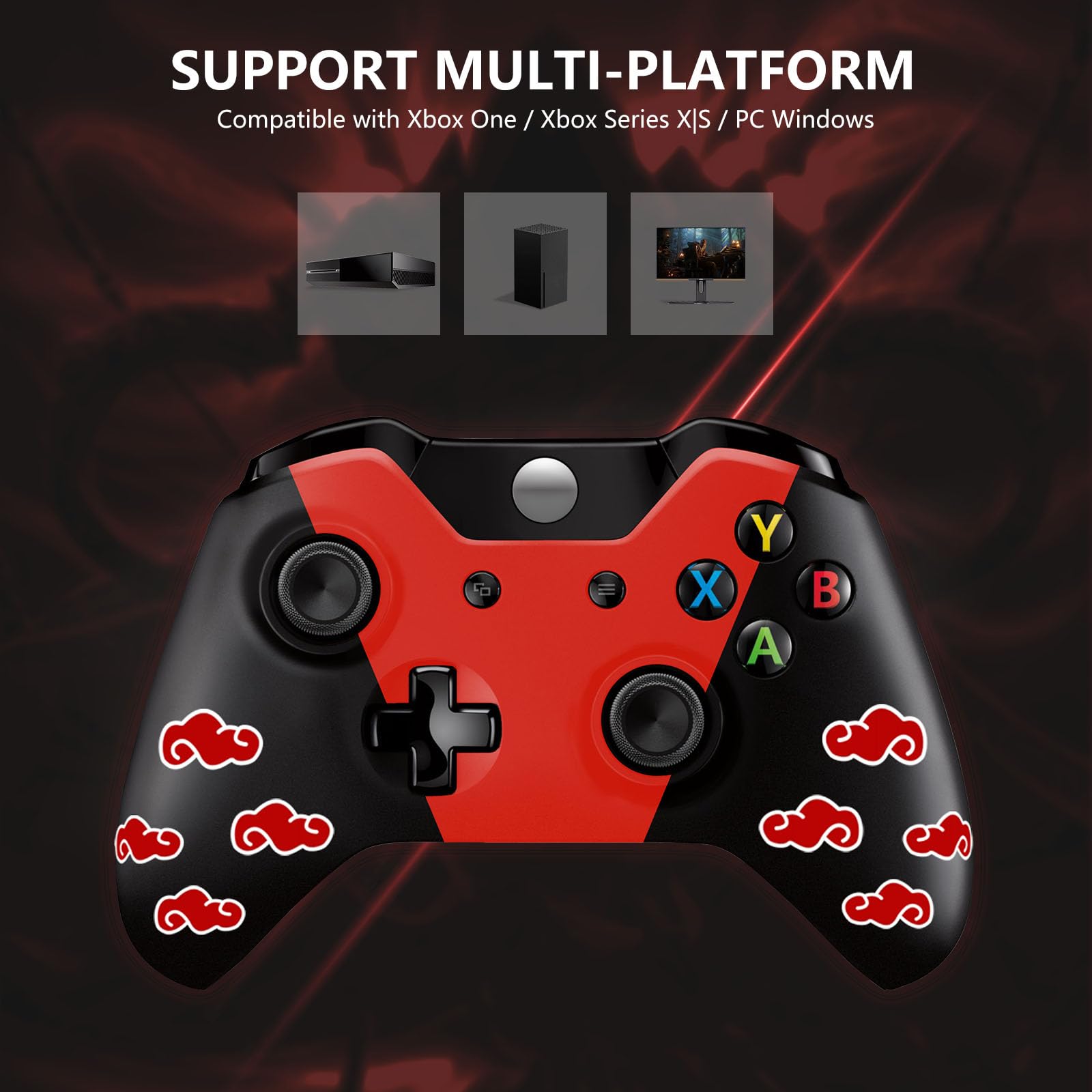 Miss Home for Xbox One Wireless Controller,Compatible with Xbox One/One X/One S/One Series X/S /Elite/PC Windows with 3.5mm Aduio Headphone Jack(RED)