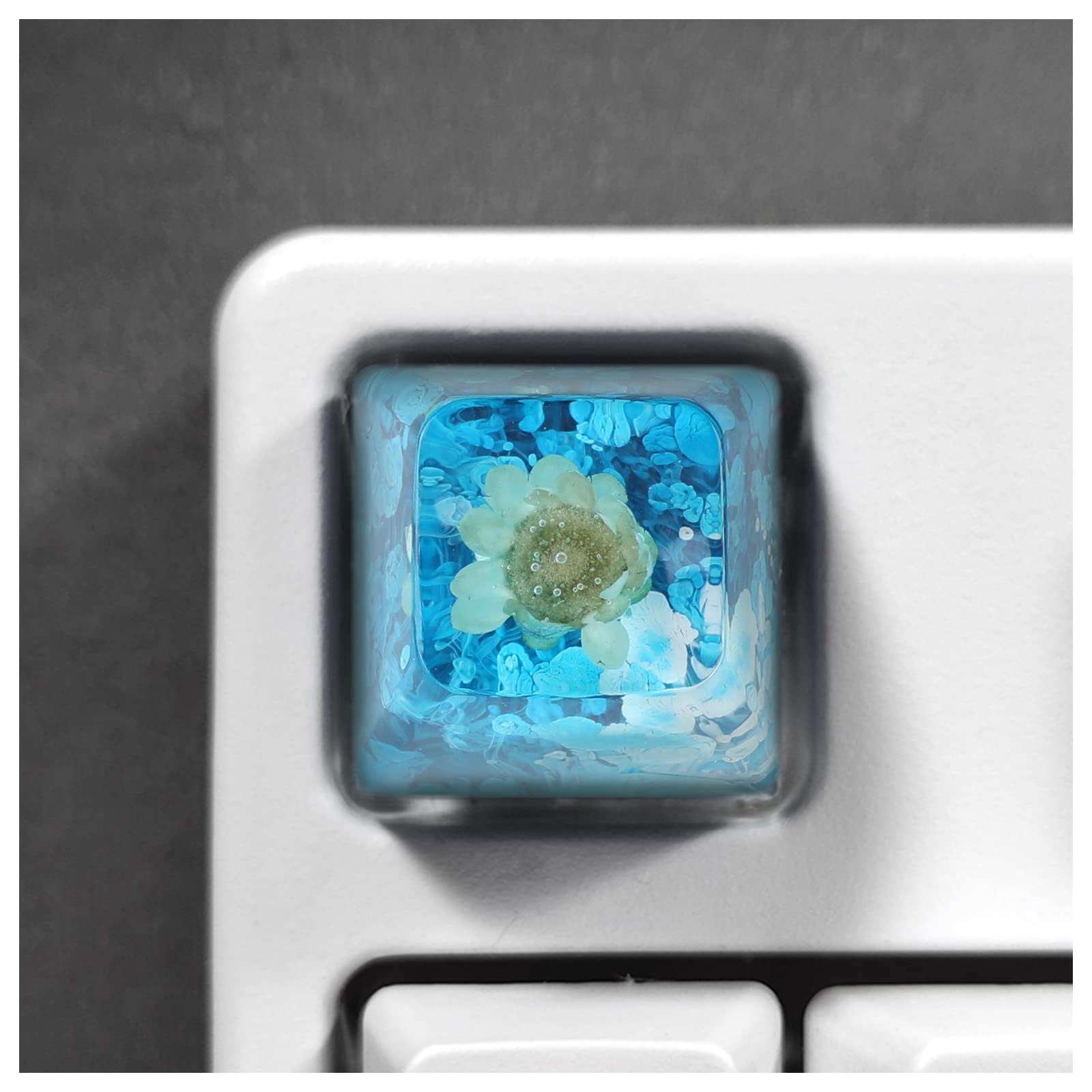 Pearlead Resin Backlit Keycap SA Profile Keycap R4 Keycap Esc Keycap Gaming Keyboard Keycap DIY Replacement Keycap for Mechanical Keyboard MX Switch Bluebell